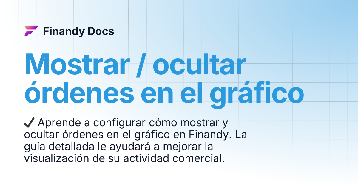 Mostrar / ocultar órdenes en el gráfico | Finandy Docs