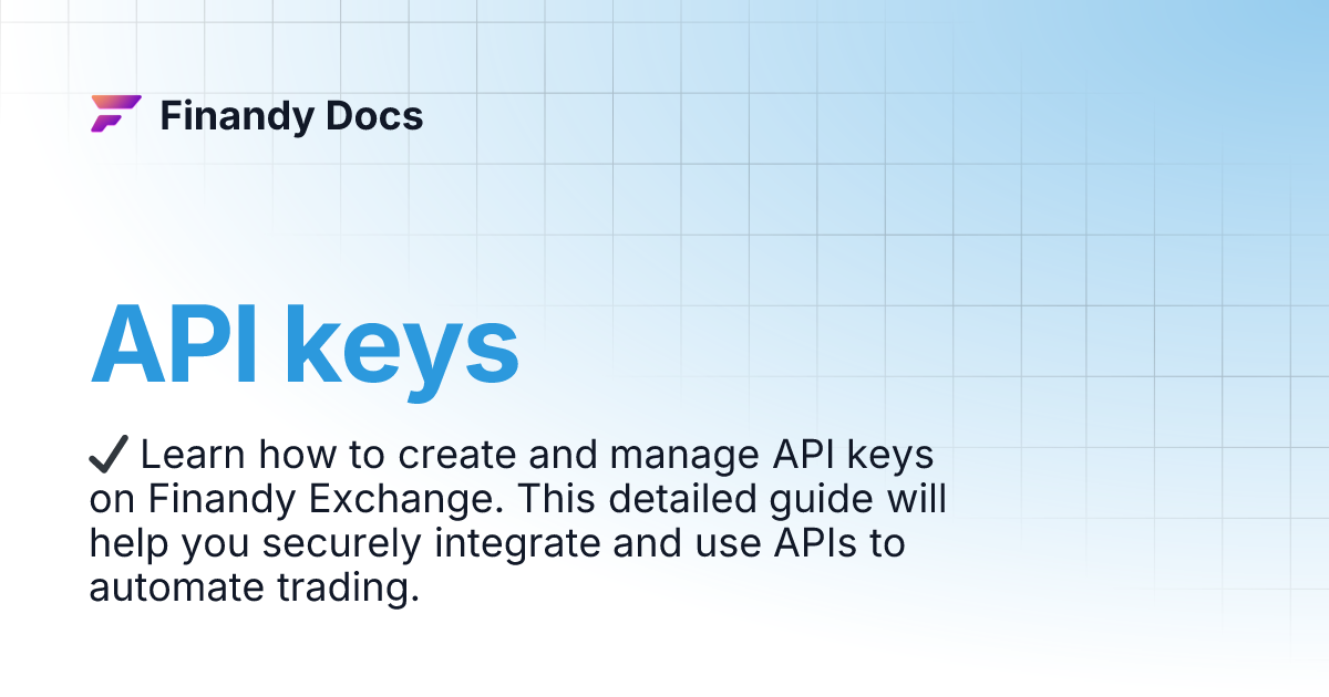 API keys | Finandy Docs