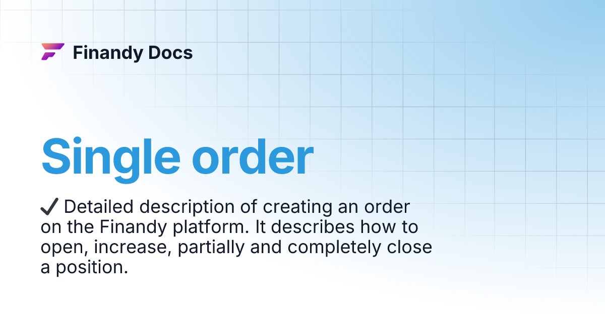 Single order | Finandy Docs